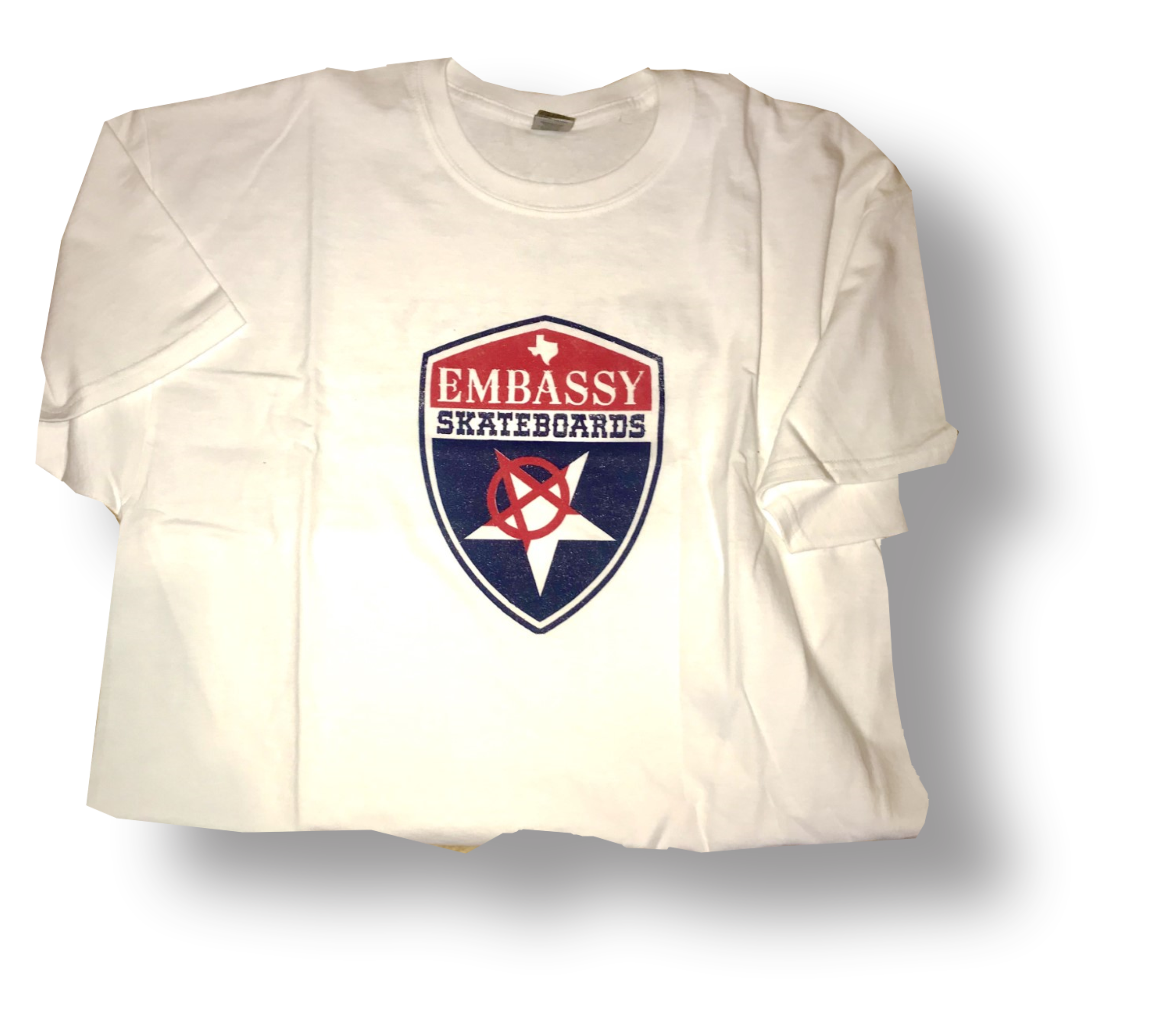 Embassy Shield Logo White T-Shirt - Embassy Skateboards